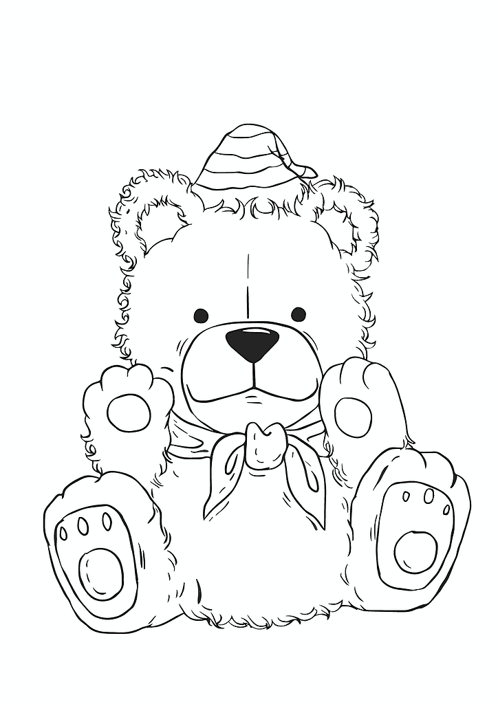 Cute Teddy Bear Coloring Page
