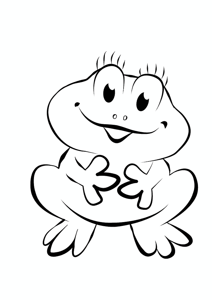 Happy Frog Coloring Page