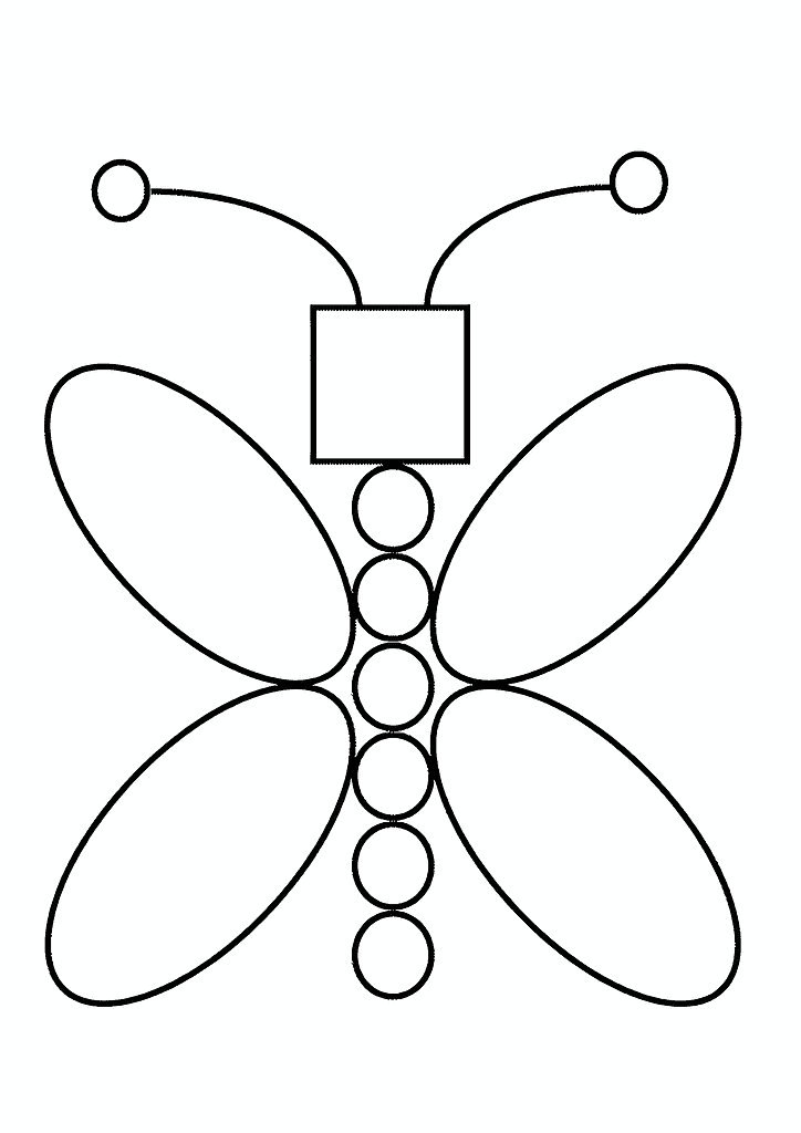 Geometric Shapes: Butterfly Coloring Page