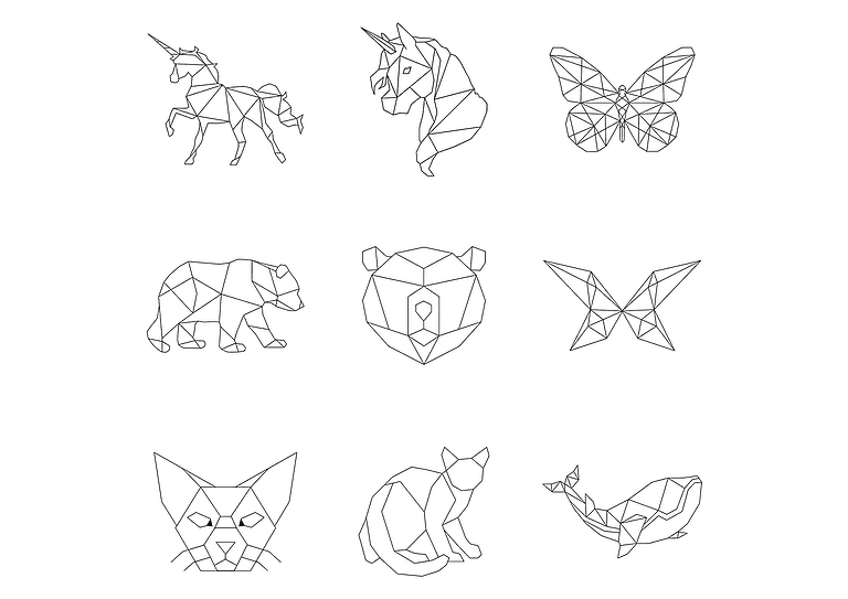 Geometric Shapes: Butterfly Coloring Page