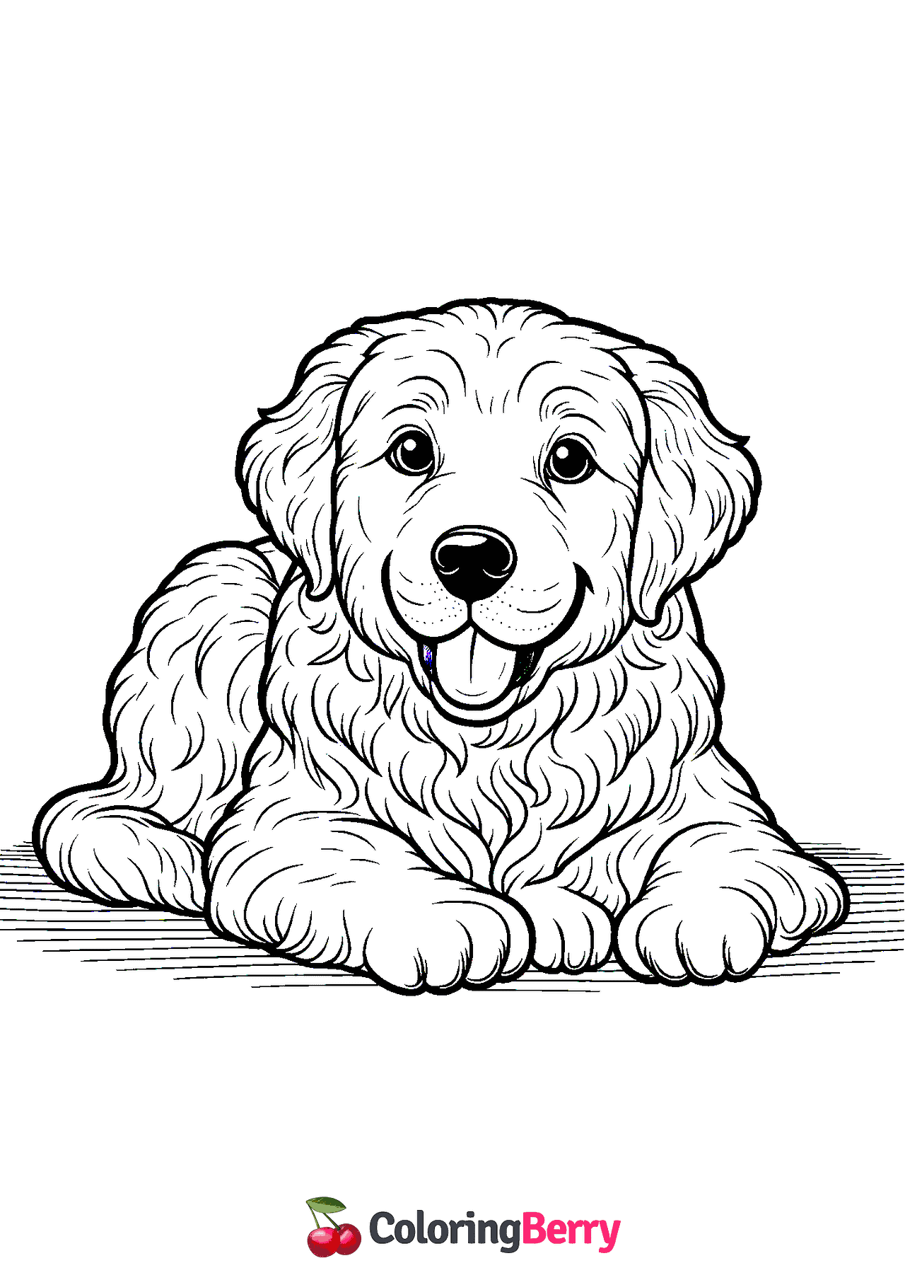 Golden Retriever Dog Coloring Page (Free PDF Printable)