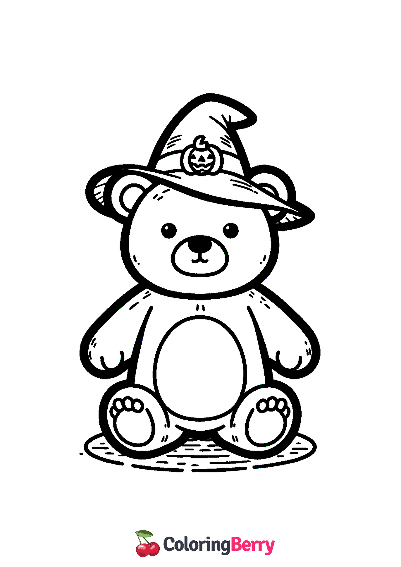 Halloween Bear Coloring Page (Free PDF Printable)