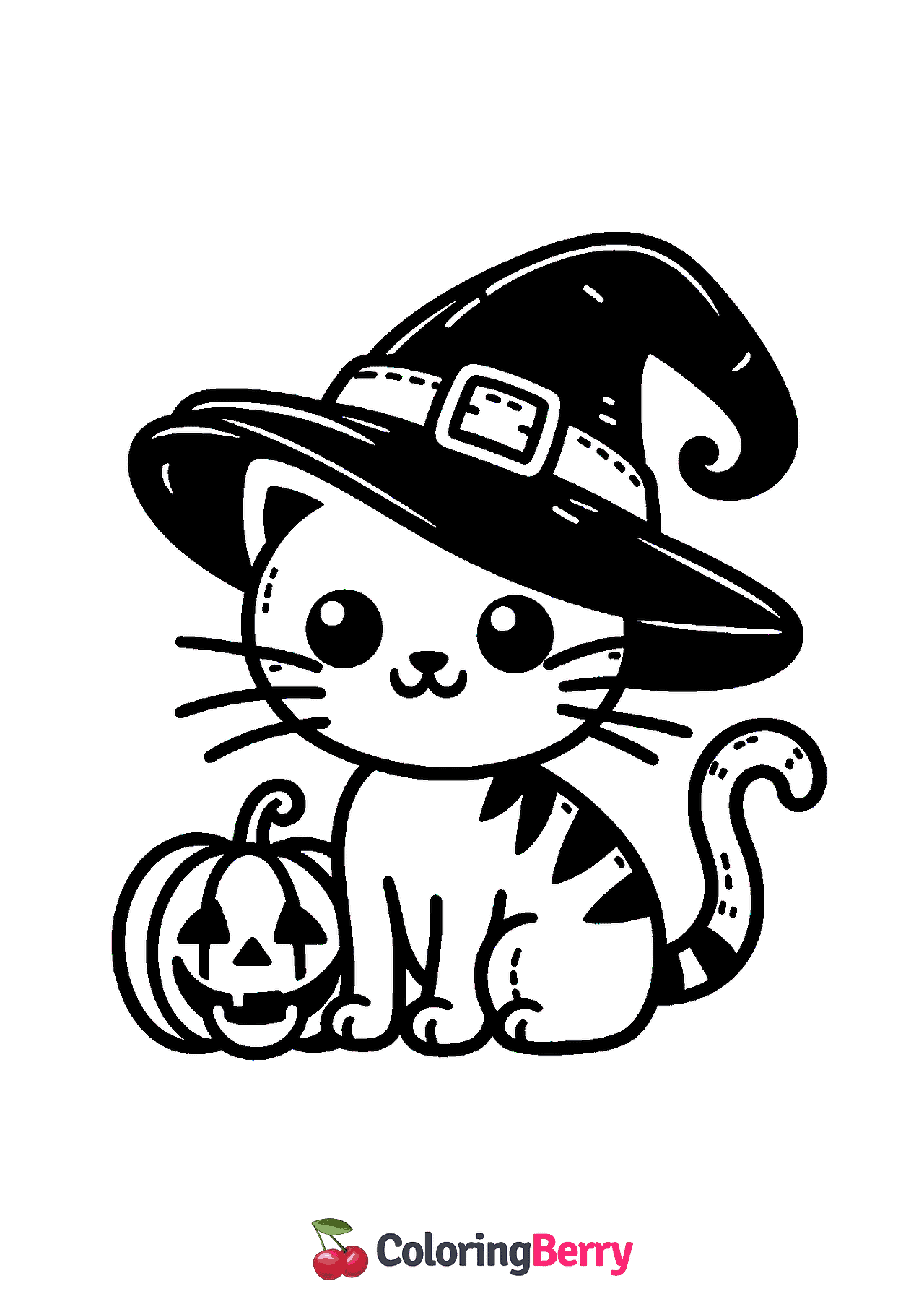 Halloween Cat Coloring Page (Free PDF Printable)