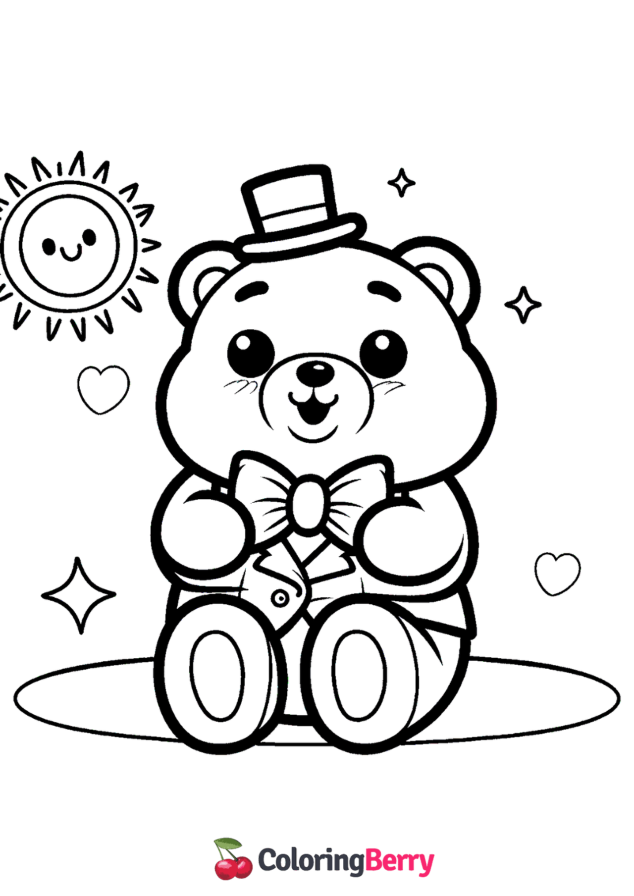 Little Bear Coloring Page (Free PDF Printable)