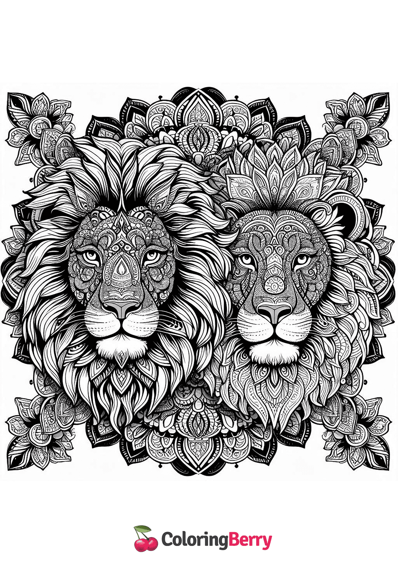 Mandala Lion Coloring Page (Free PDF Printable)