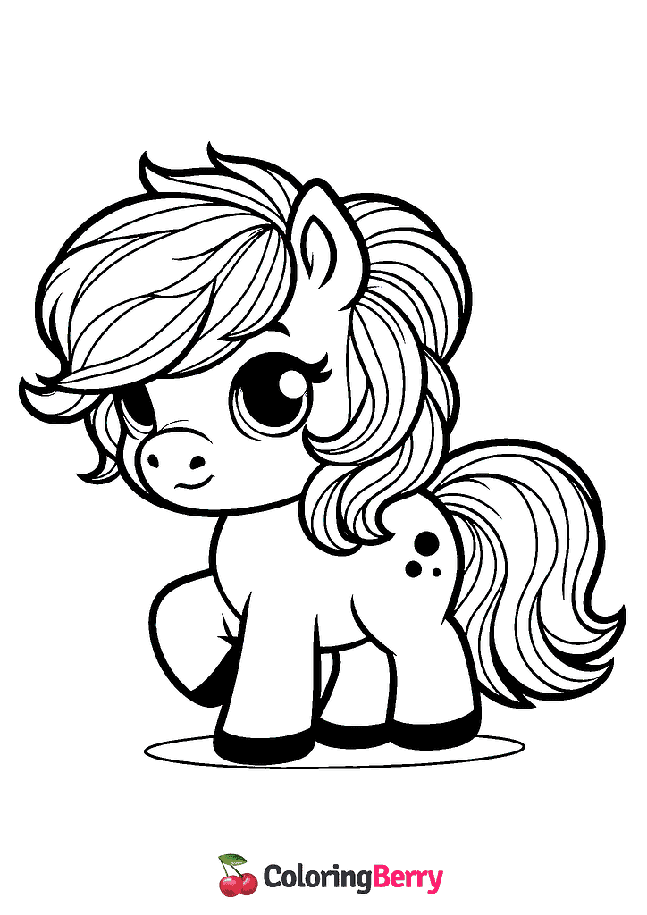 Pony Horse Coloring Page (Free PDF Printable)
