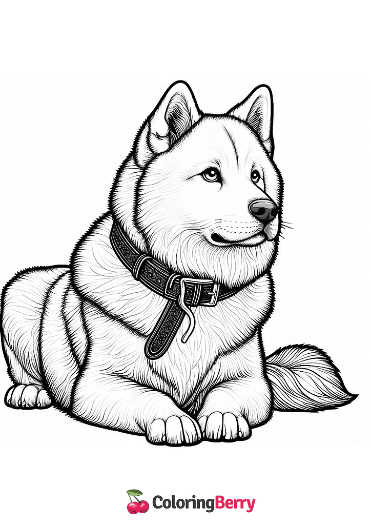 Realistic Dog Coloring Page (Free PDF Printable)