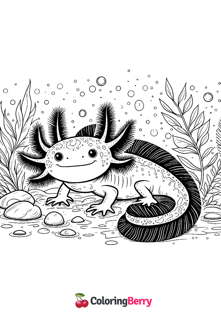 Salamander Larvae Coloring Page (Free PDF Printable)