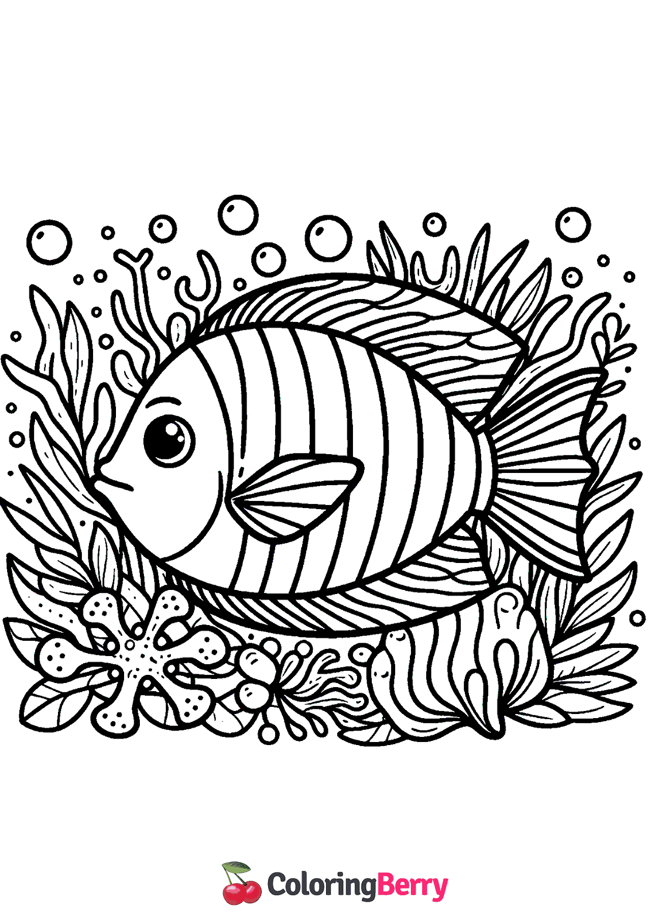 Sea Fish Coloring Page (Free PDF Printable)